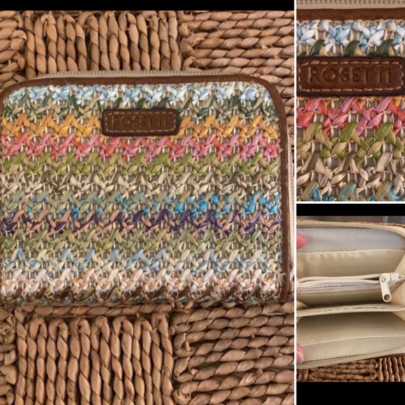 Rosetti | Bags | Rosetti Woven Straw Wallet Multicolor New | Poshmark